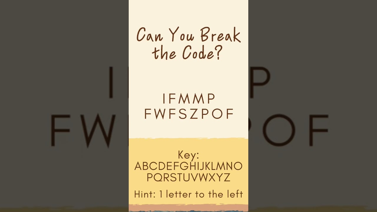 Fun Easy Code Breaking Puzzle