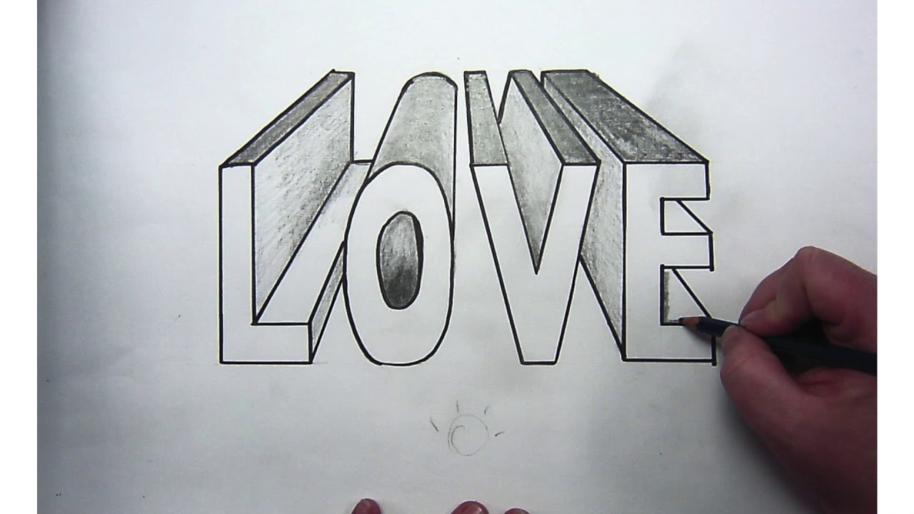 Shading a One-Point Perspective 3D Word Drawing