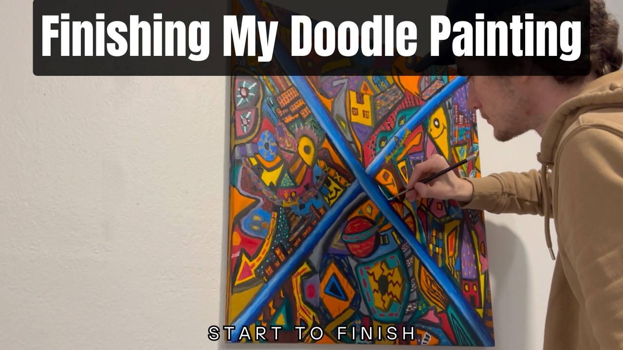 Large Abstract Oil Painting Process Part 3 | Finishing Touches