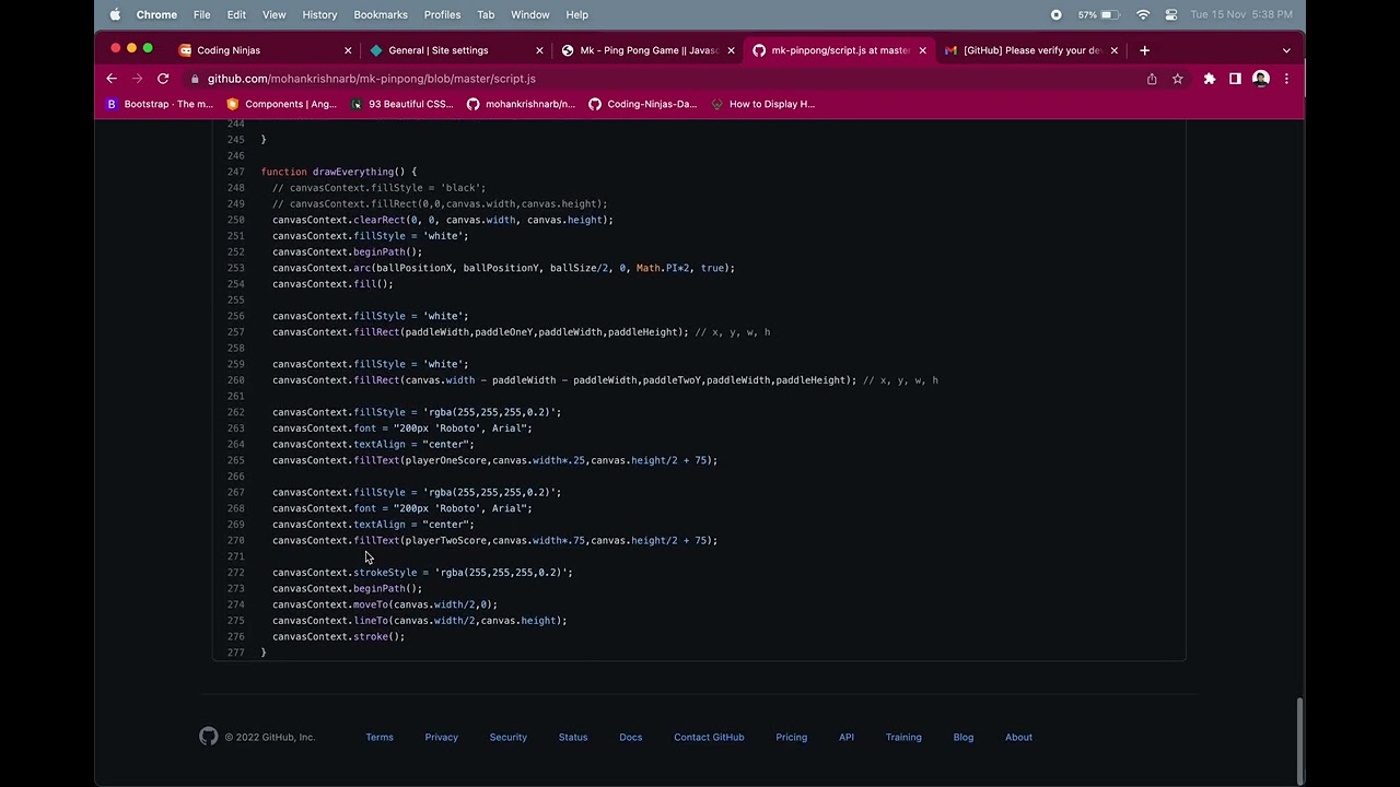 Ping Pong Game | Javascript | Canvas Html | Coding Ninjas | Web Development