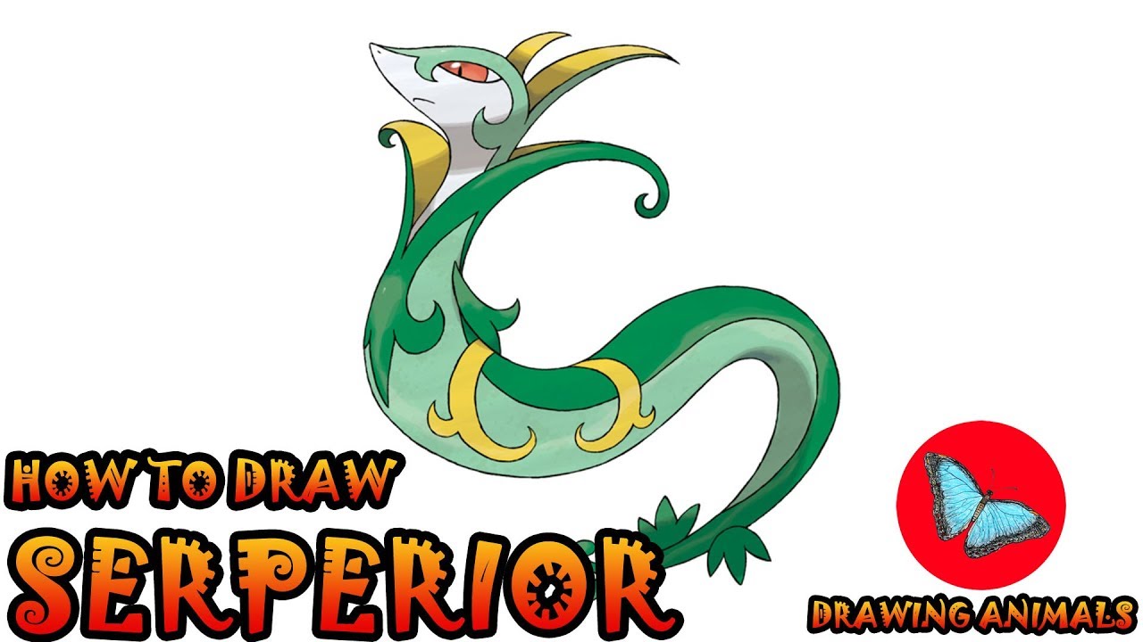 How To Draw Serperior Pokemon | Drawing Animals