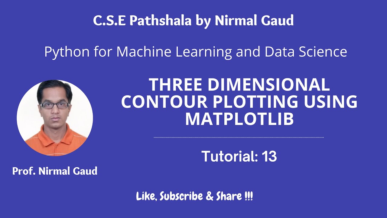 Three Dimensional Contour Plots using Matplotlib: Tutorial 13