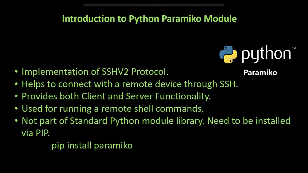 Introduction to Python Paramiko