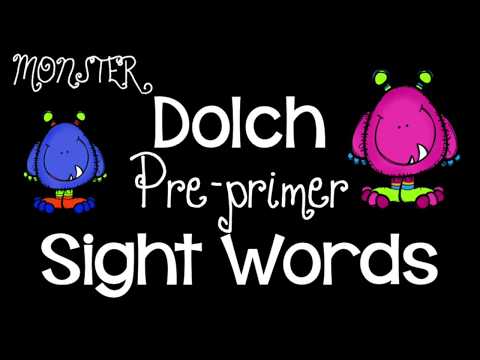 Dolch Pre Primer Sight Words Monster Edition
