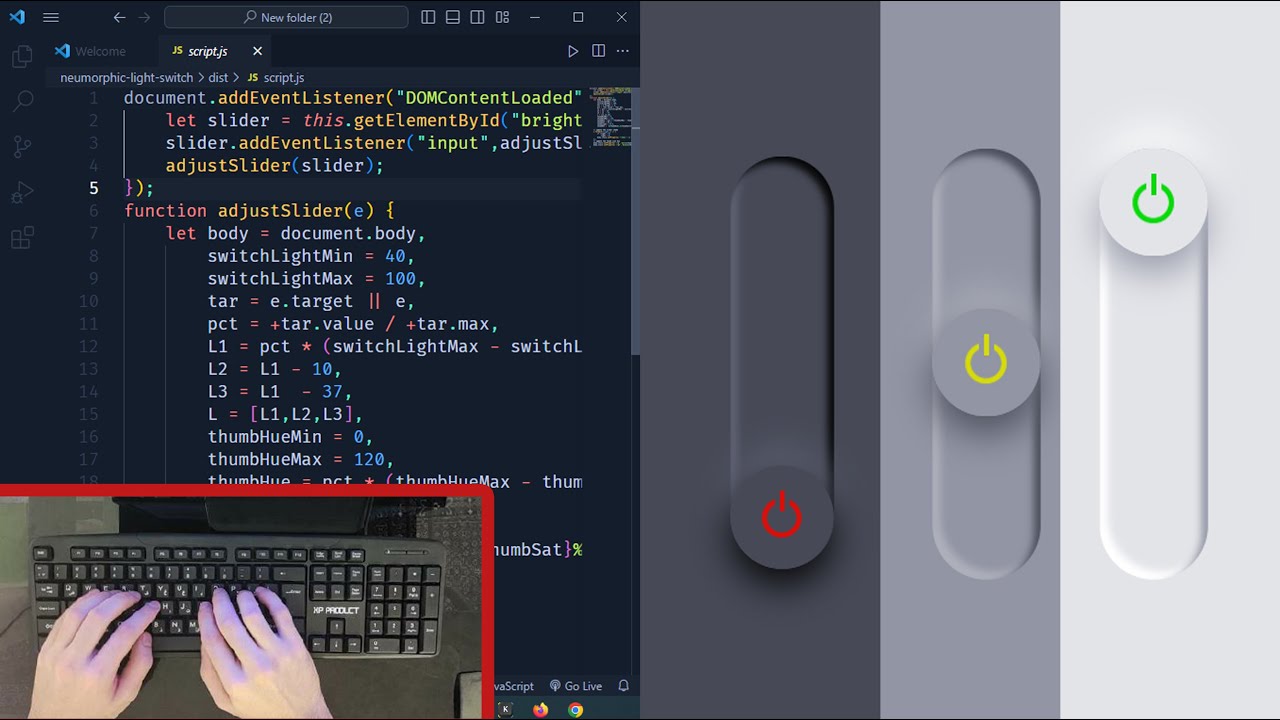 Creating a Neumorphic Light Switch: HTML, CSS, and JavaScript Tutorial