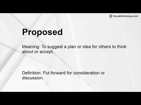 Proposed Meaning