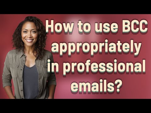 How to use BCC appropriately in professional emails?
