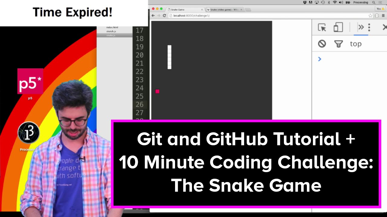 Coding Train Live 32: Git and GitHub Tutorial and the Snake Game