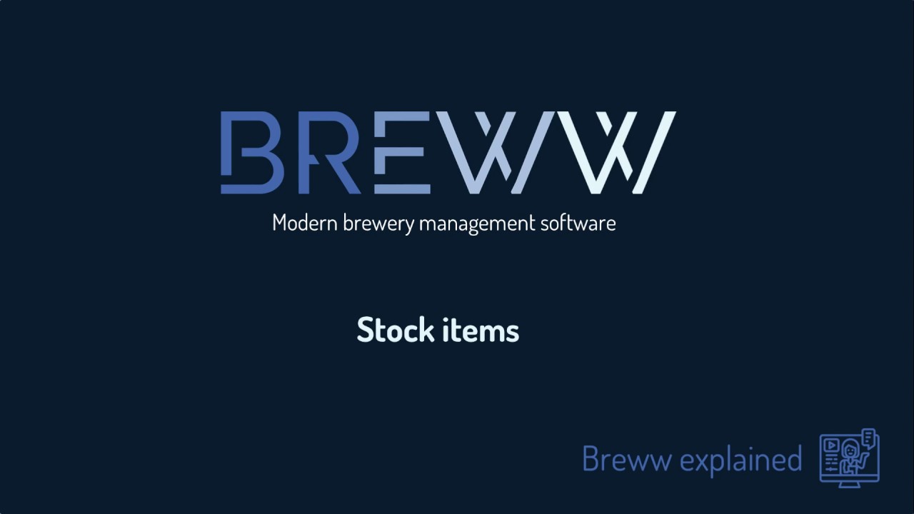 Stock items - Breww explained