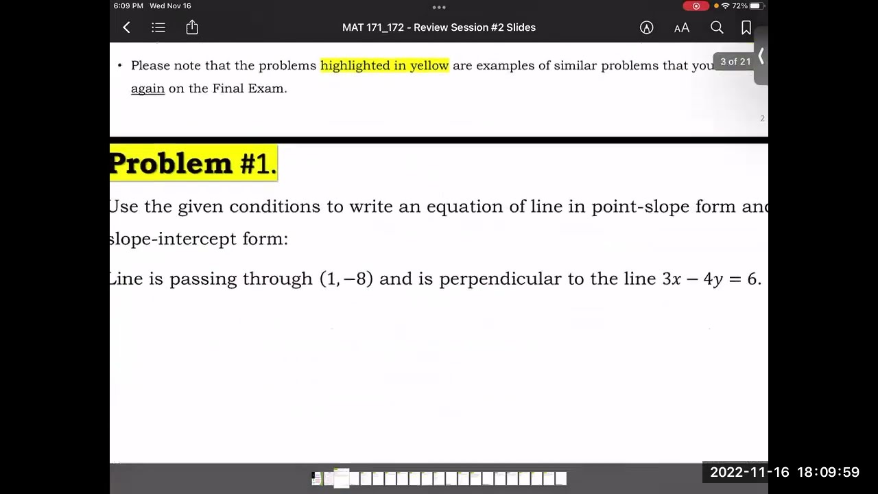 MAT 171 Review Session 2 Fall 2022