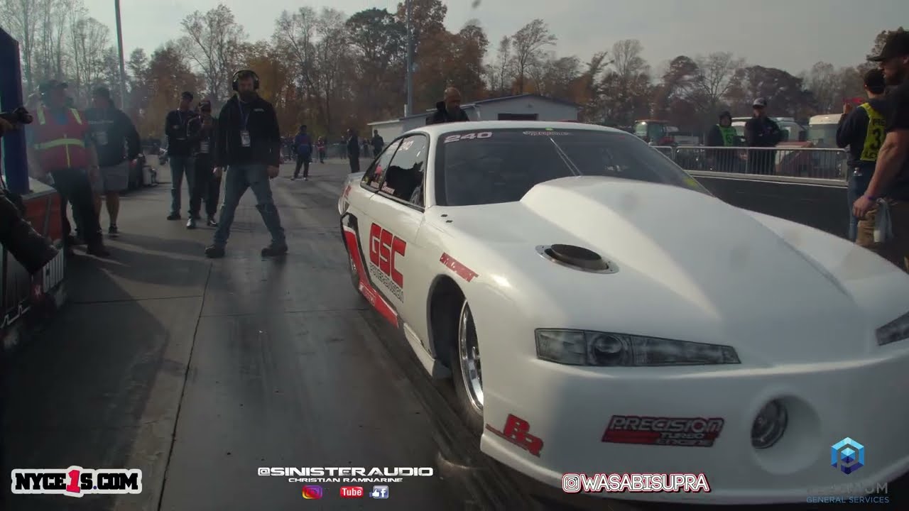 NEW IMPORT RADIAL WORLD RECORD - 6.034 @ 238mph WHITE RICE's 2JZ Nissan S14 at World Cup Finals