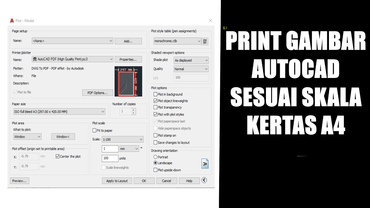 How to print Autocad on A4 paper to scale easily