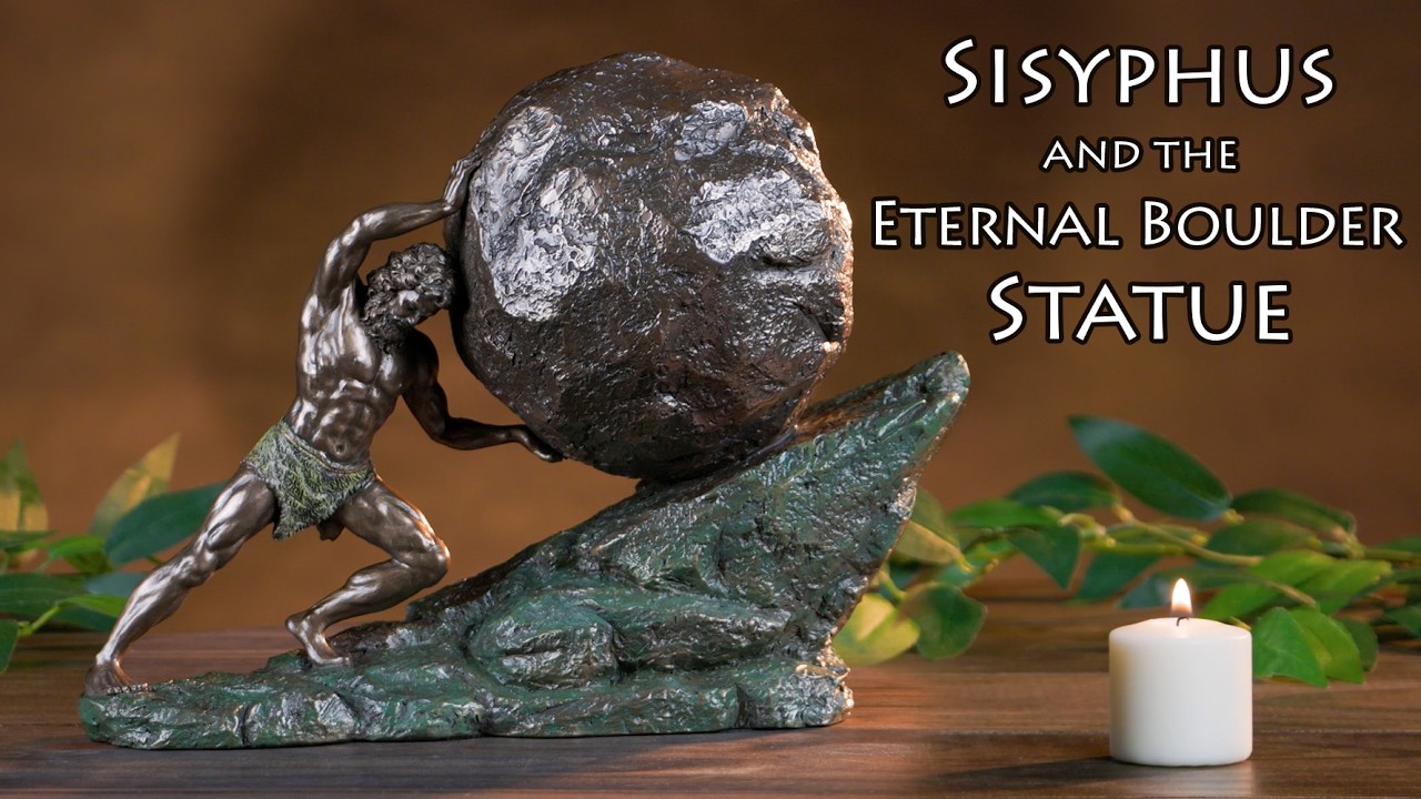 Sisyphus and the Eternal Boulder Statue | Medieval Collectibles