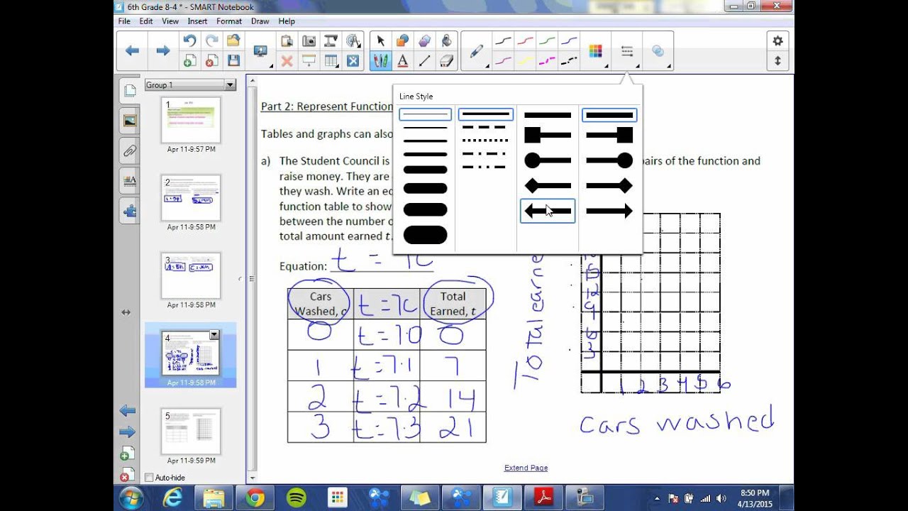 6th Grade 8-4: Multiple Representations of Functions