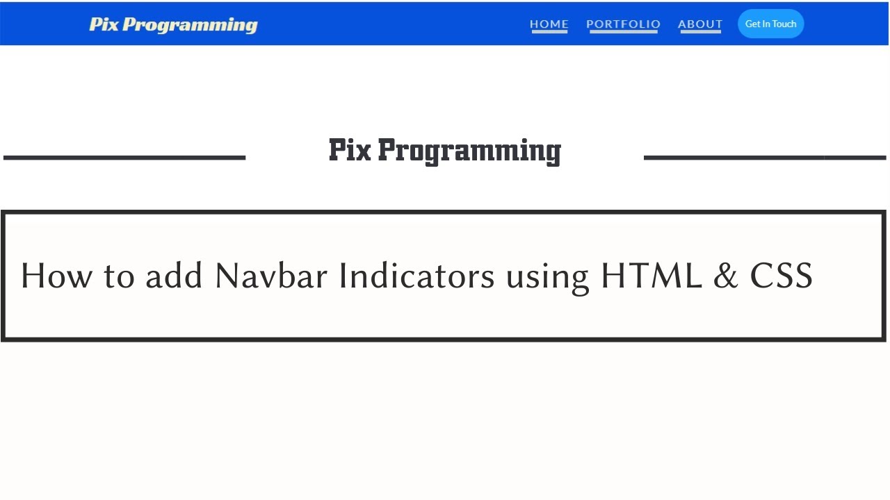 How to Create Animated Sliding Menu Indicator using Html & CSS || Pix Programming