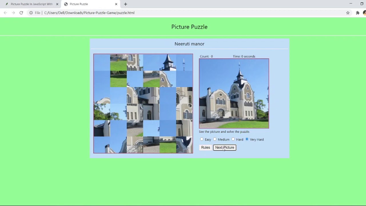 Picture Puzzle In JavaScript With Source Code | Source Code & Projects