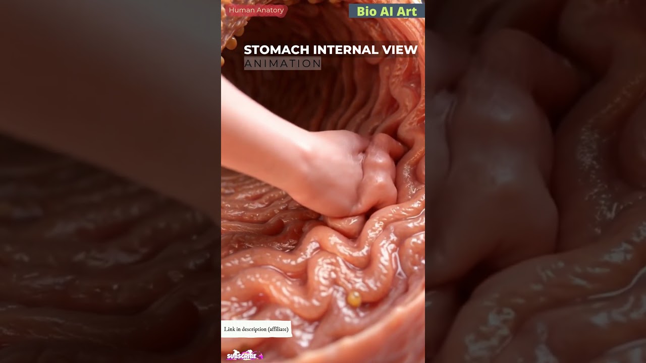 Stomach Internal View Animation | Human Digestive System | Human Anatomy | Bio AI Art | 02