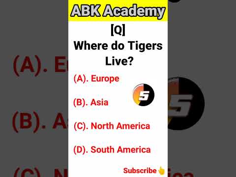 Where do Tigers Live?#gk|#englishgkquestion|#gkshort|#short|#ABKAcademy #youtubeshort #ytshort