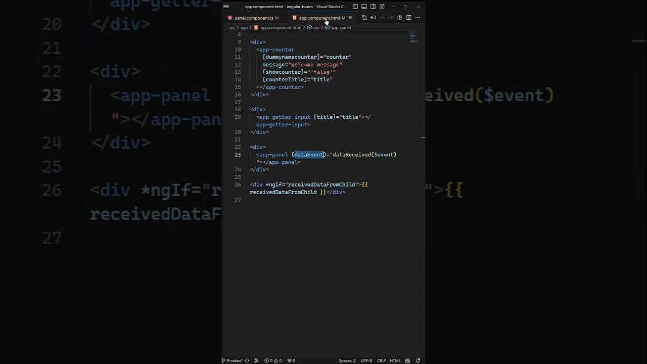Create a new custom event using event emitter with Output decorator - #Angular17 #leelawebdev