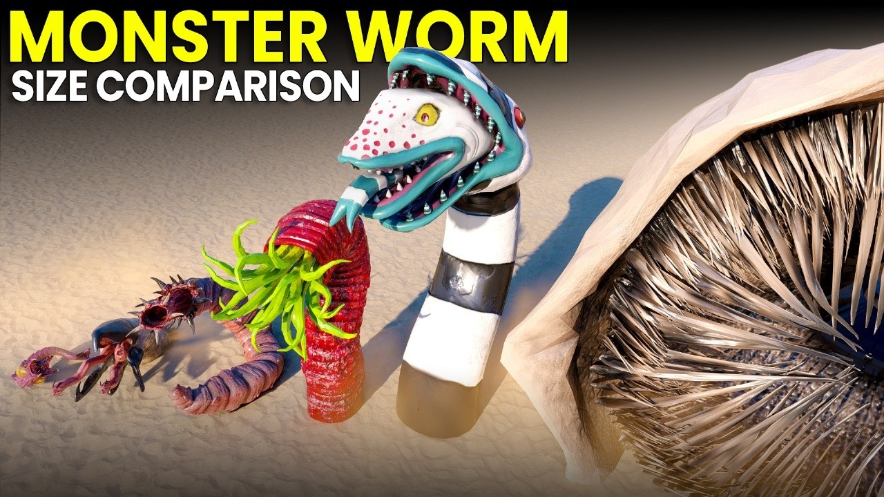 Monster Worm & Sandworm Size Comparison | GOD WORM VS DUNE