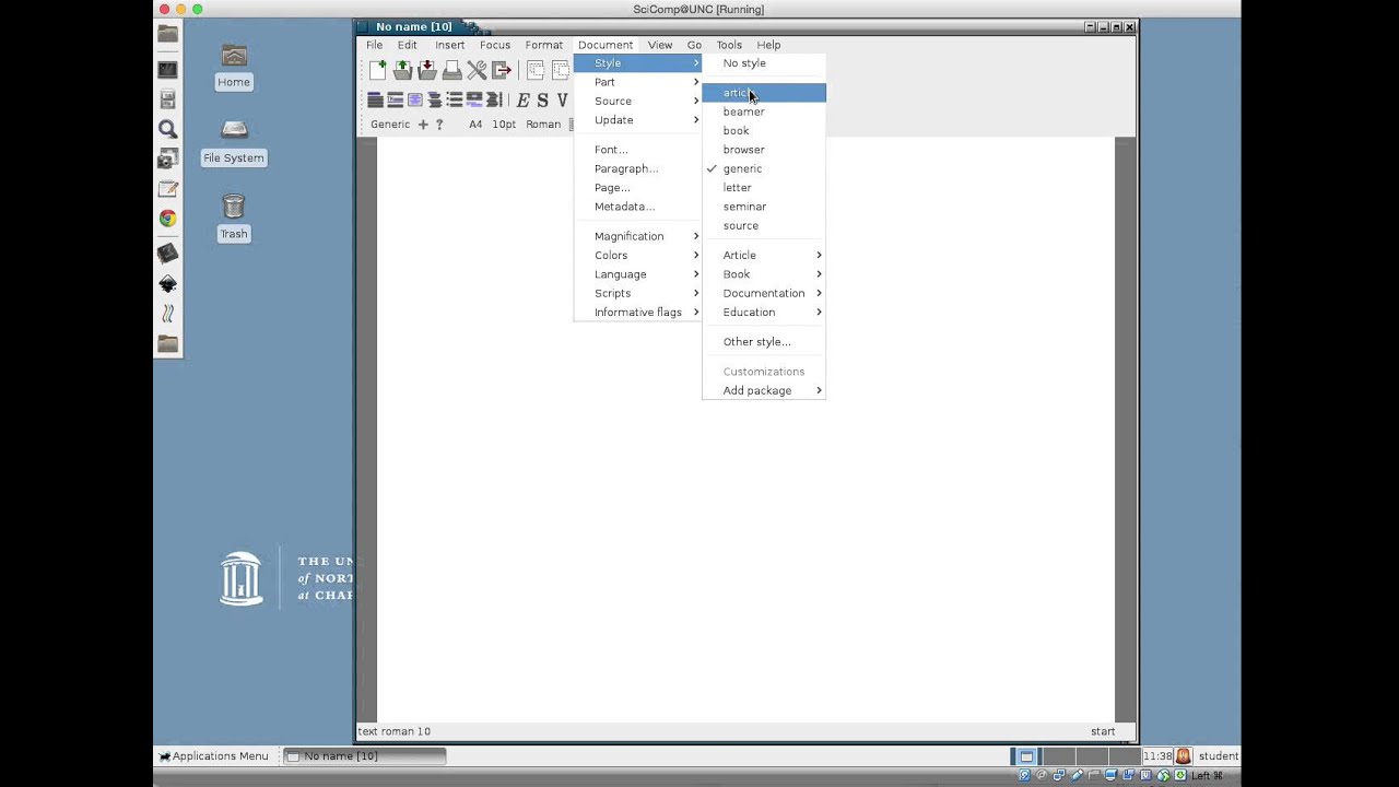TexMacs: Basic text editing