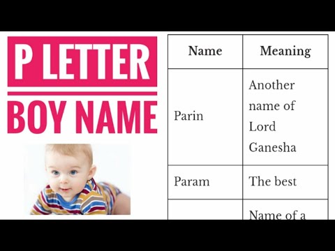 P Letter Baby Boy Name | Boy Name Starting With P Letter