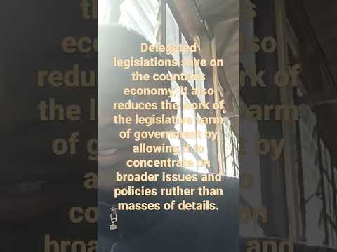 THE ADVANTAGES OF DELEGATED LEGISLATIONS IN BRIEF.