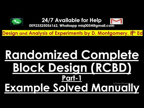 Randomized complete block design | RCBD Example manually solved | Design of experiments Part 1