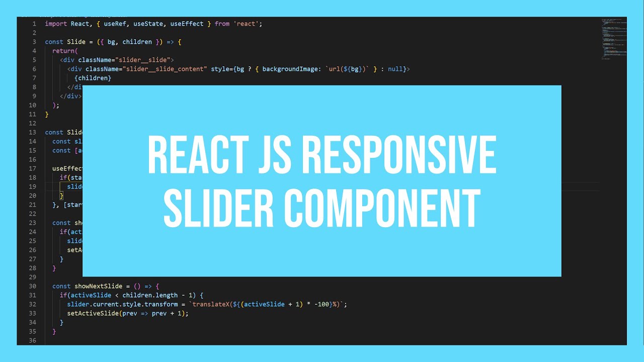 React JS Responsive Slider Component from scratch