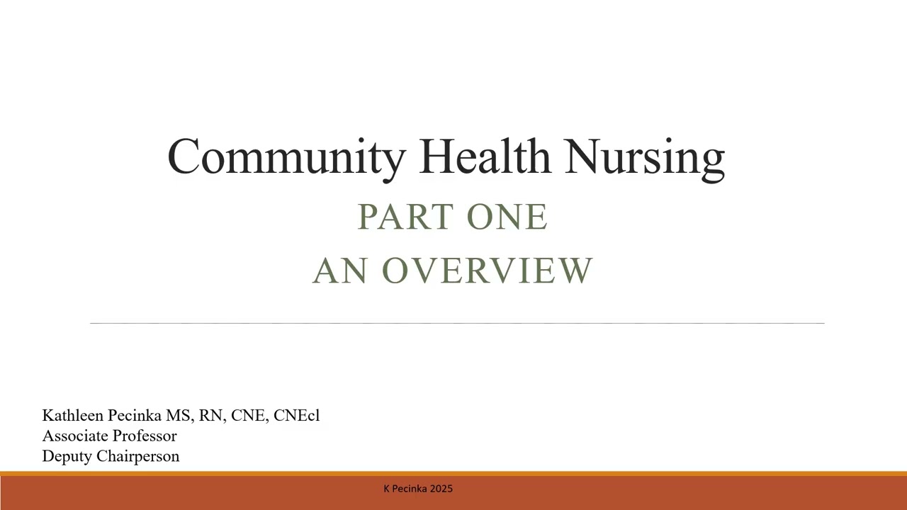 Community Health Lecture 1 Faculty Version Fall 2025 VOPP 100425 Final