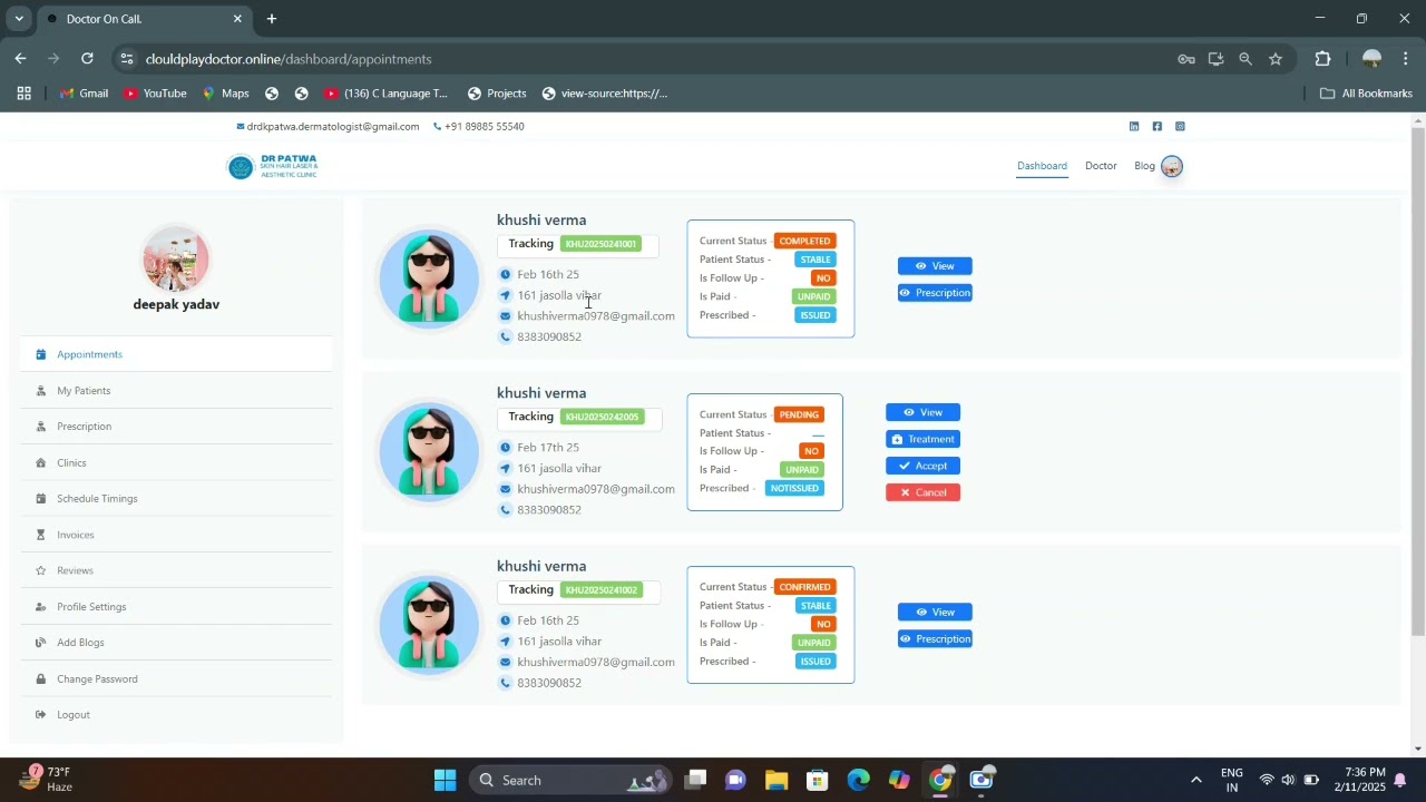 Doctor Dashboard Guide | How to Use Doctor Application | Built with Node.js, React, Mysql+prisma
