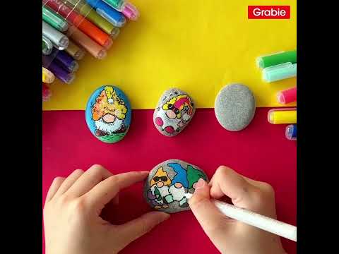 Create Rock Paintings With Grabie 28 Colors Acrylic Paint Markers