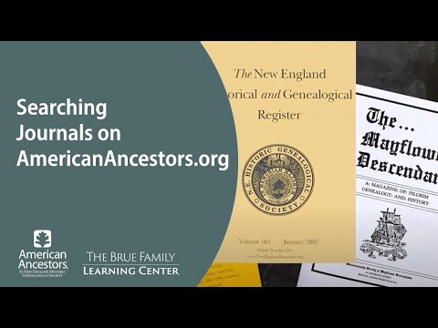 Searching Journals on AmericanAncestors.org