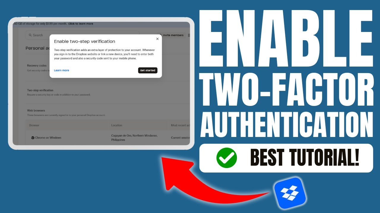 How to Enable Two-Factor Authentication in Dropbox