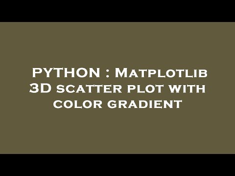 PYTHON : Matplotlib 3D scatter plot with color gradient