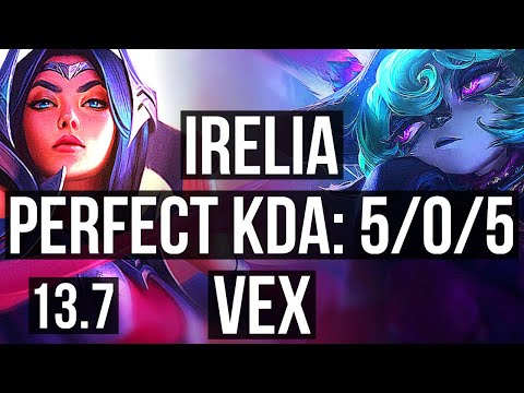 IRELIA vs VEX (MID) | 5/0/5, 1.9M mastery, 500+ games | KR Master | 13.7