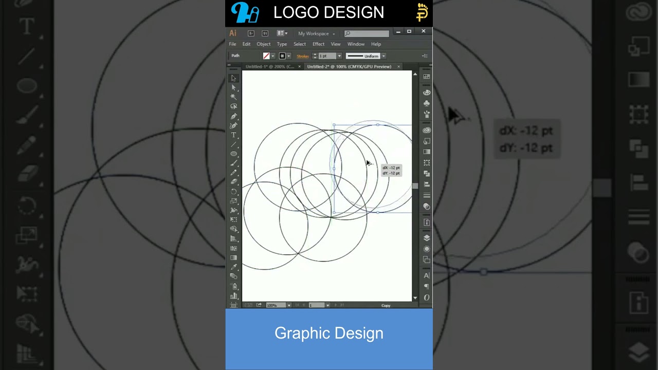 Whale Logo Design Illustrator Tutorial #shorts