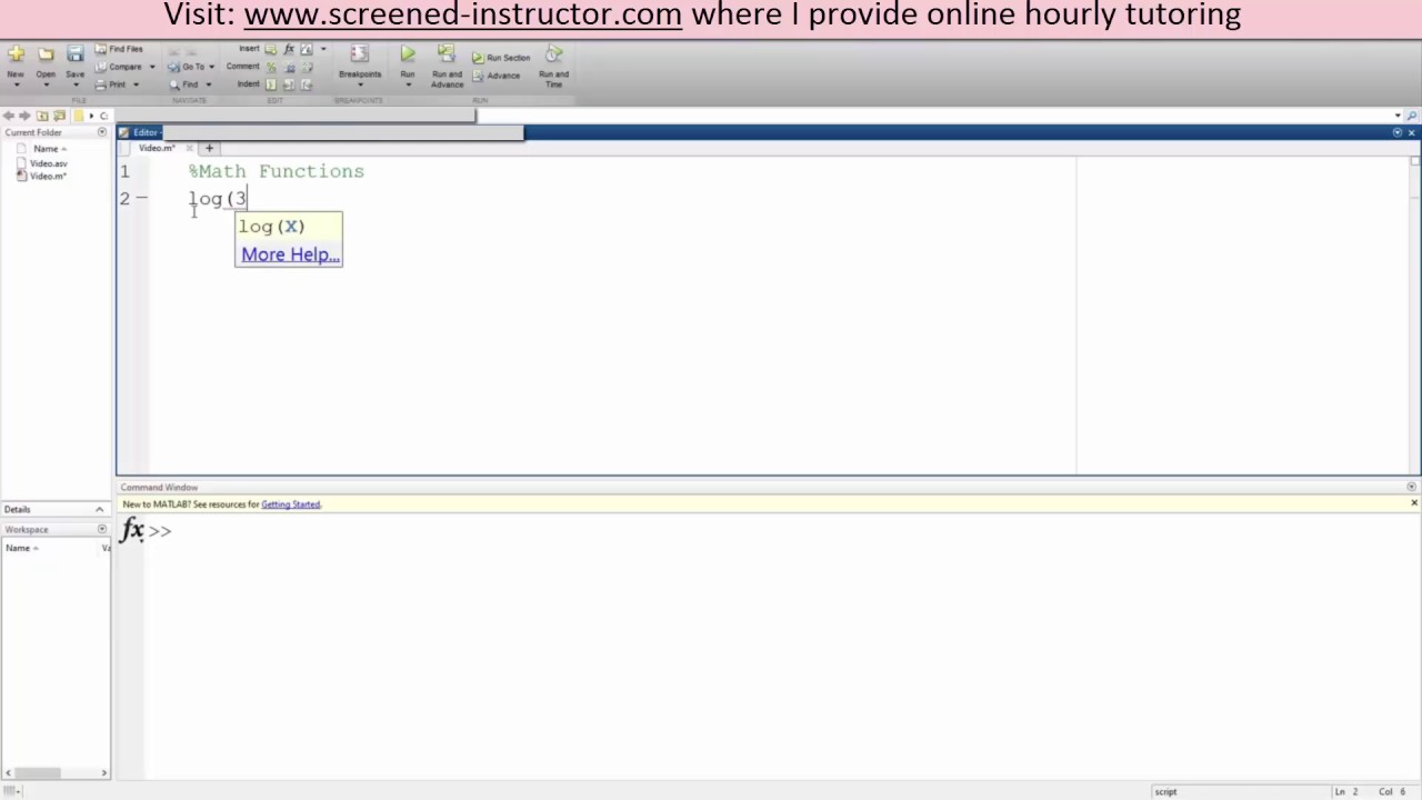 MATLAB- Basic Math Functions
