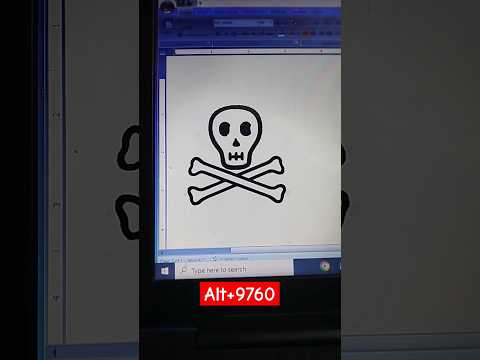 skull ☠️ & crossbones ☠️ symbol in ms word #shorts #skull