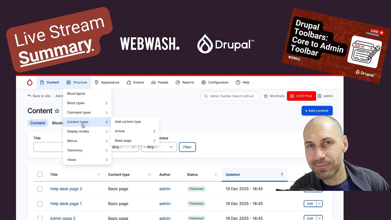 Summary: Drupal Toolbars: Core to Admin Toolbar