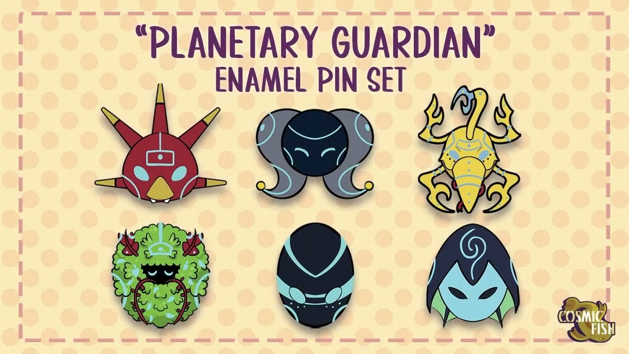 Glow-In-The-Dark Enamel Pin Set! (Cosmic Fish in Backerkit's Pintopia 2026)