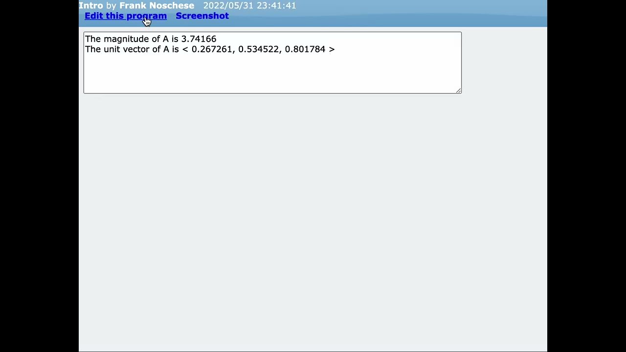 Vector Calculations with VPython