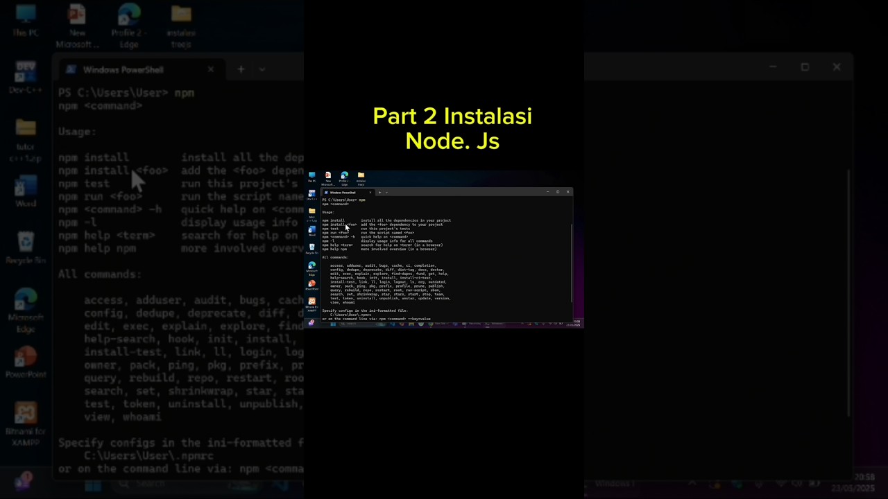 (Part 2) Instalasi NodeJs dan Npm di Windows-Tutorial Node js