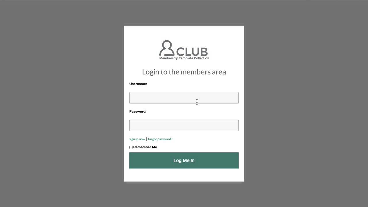 OptimizePress Club: Club - Membership Site Login Page Template