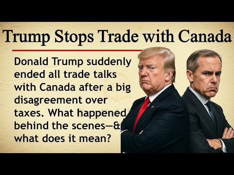 Trump Stops Trade With Canada || 🇺🇸🇨🇦💼 Learn English Through Story Level 2 || Graded Reader 🎧