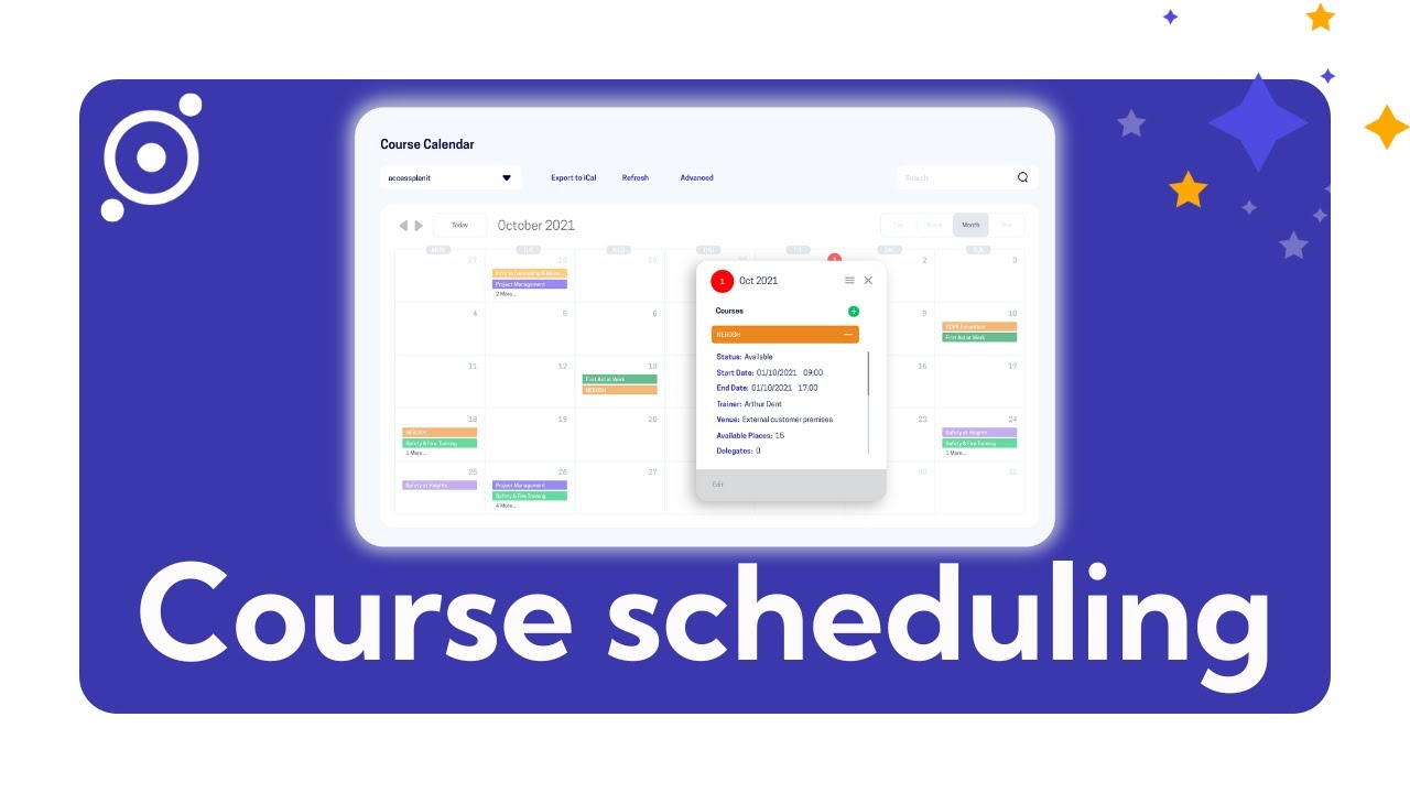 Course scheduling - accessplanit