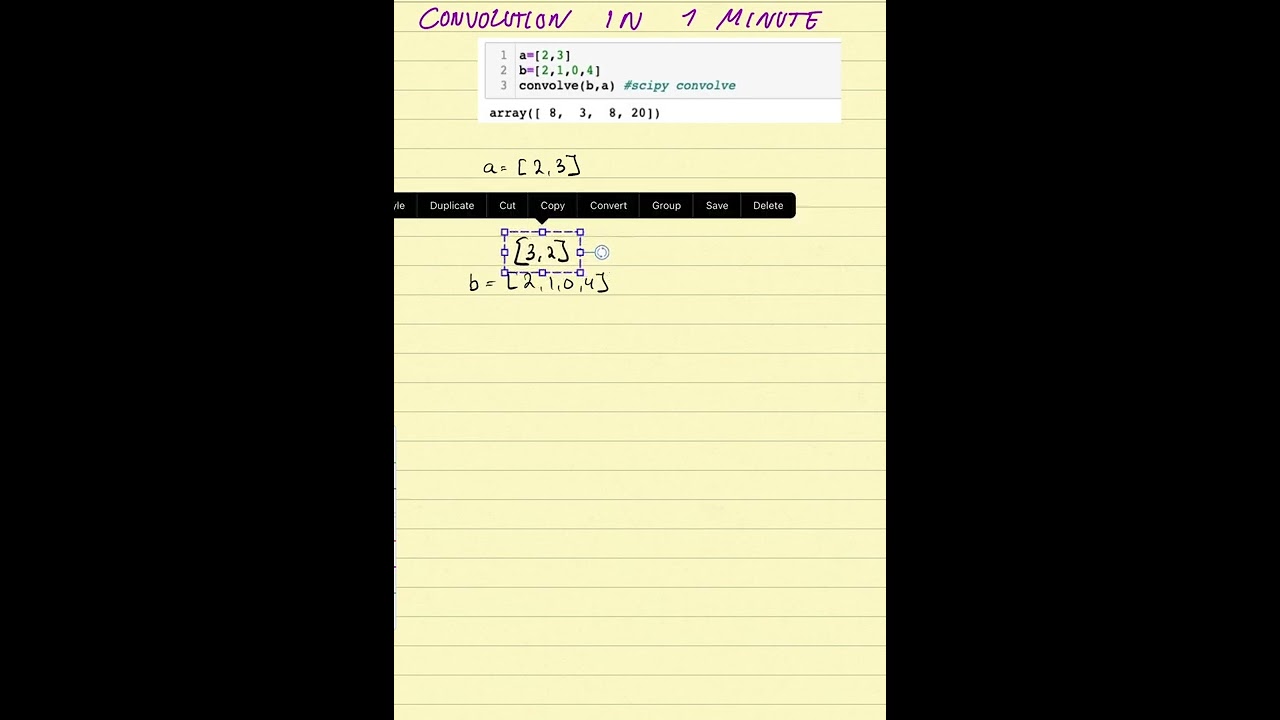 1D convolution in Python - simple example in 1 minute