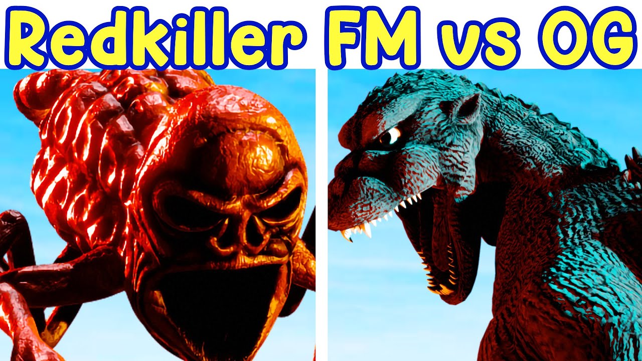 FNF RED vs GODZILLA REDKILLER (Remaster Fanmade vs Official)