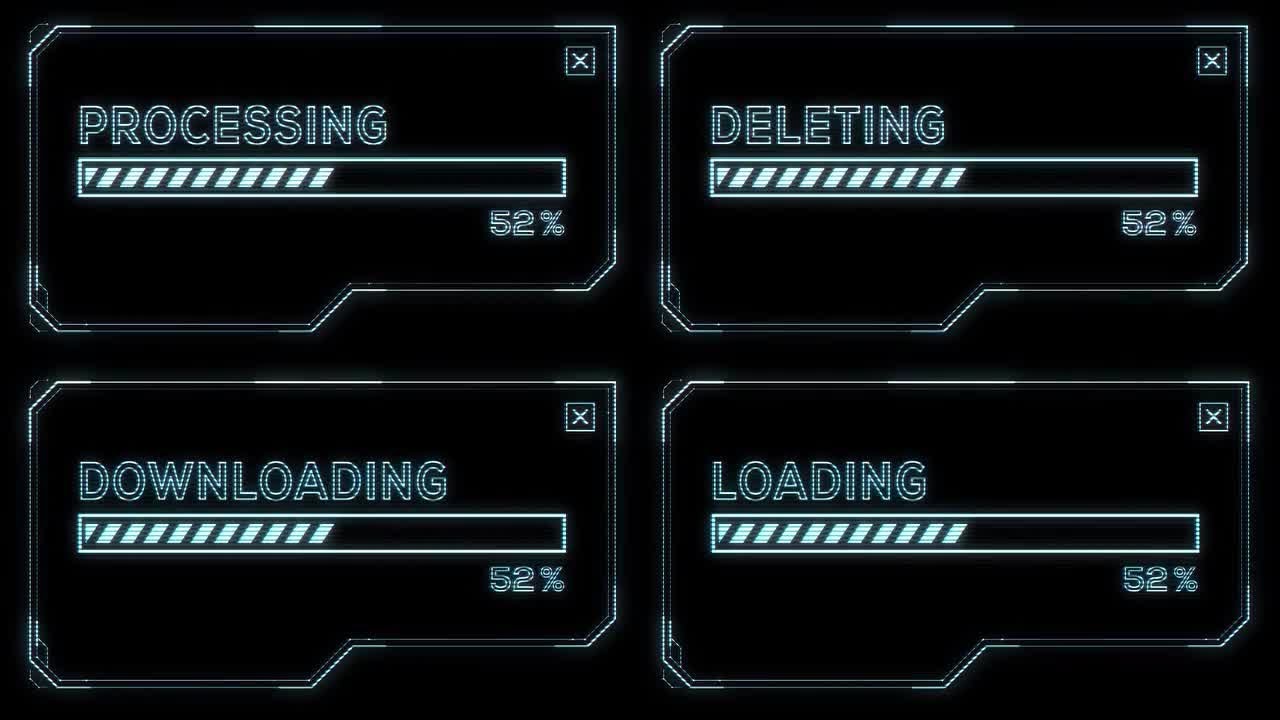 Futuristic HUD Progress Bars Motion Graphics