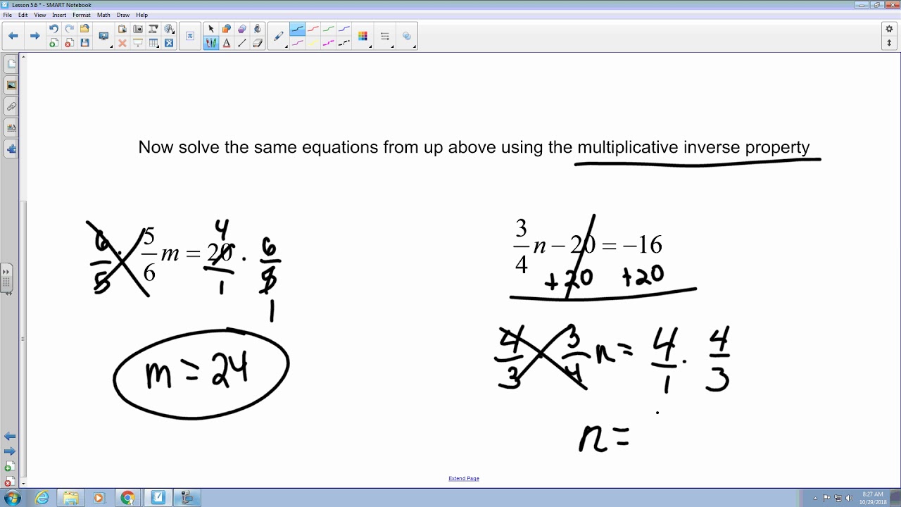 5.6 Using Multiplicative Inverses to Solve Equations